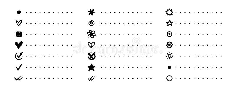 Various Bullet Point Planner Vector Stock Illustrations – 7 Various ...