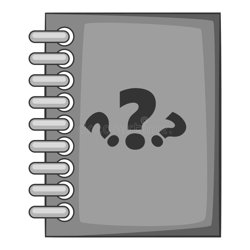Notebook with Question Icon, Gray Monochrome Style Stock Vector ...