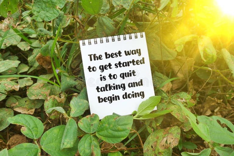 Notebook with Quote the Best Way To Get Started is To Quit Talking and ...