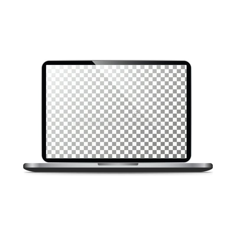 Notebook Realista Com Tela De Papel De Parede Em Branco Isolada Em ...