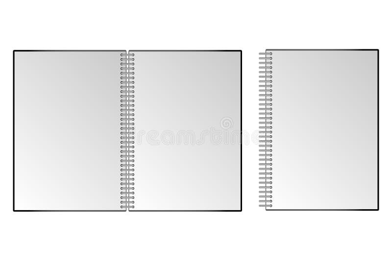 Notebook Realistic Style. Notepad Empty Paper. Realistic Spiral Notepad ...