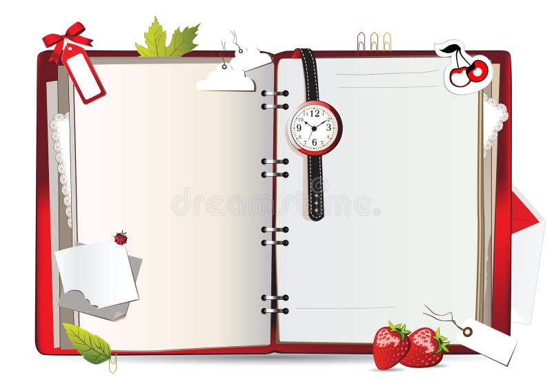 Notebook red stock illustration. Illustration of leisure - 41963587