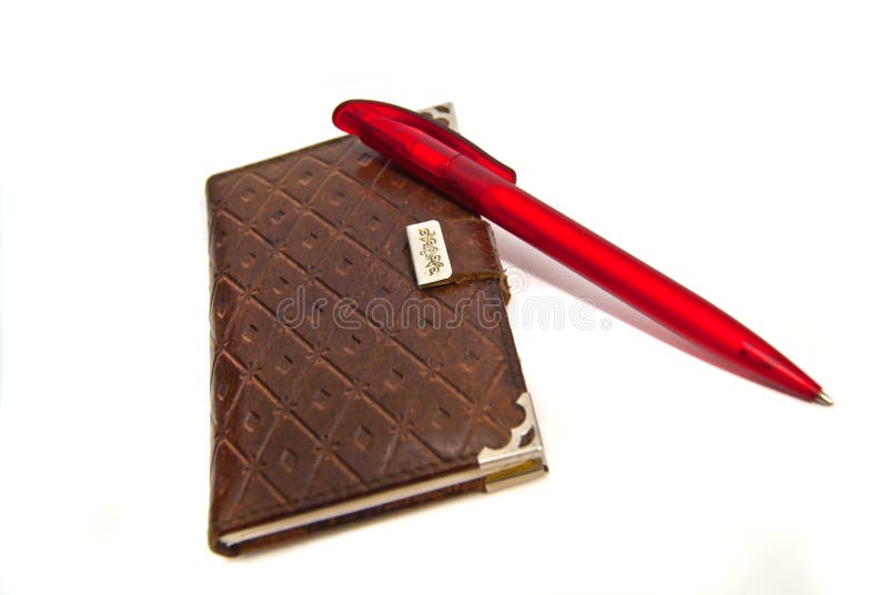 Notebook and red pen stock photo. Image of stationery - 28438396