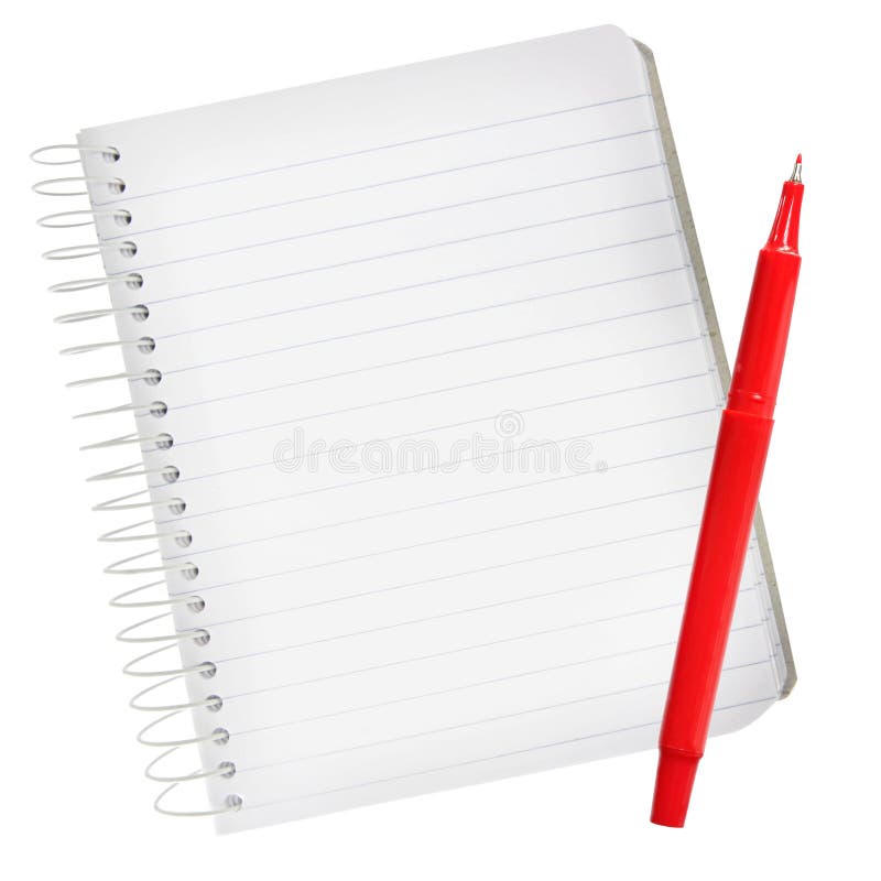 Notebook with Red Pen stock image. Image of reminder, open - 7947529