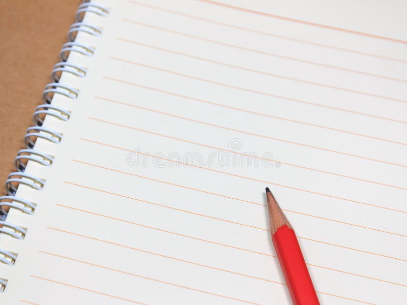 Notebook and Red Pencil stock photo. Image of book, supplies - 48324284