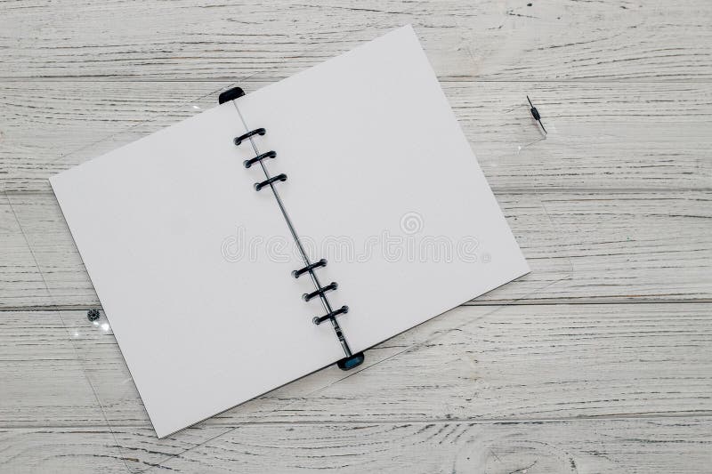 Notebook with Rings, Checkered Sheets, Transparent Cover, Study Concept ...