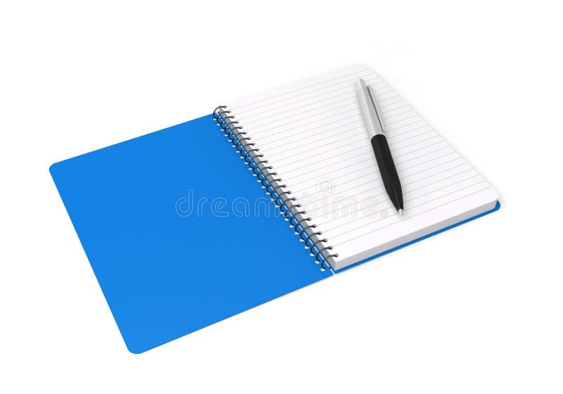 Notebook Rings Spiral Pen Notepad Stock Illustration - Illustration of ...