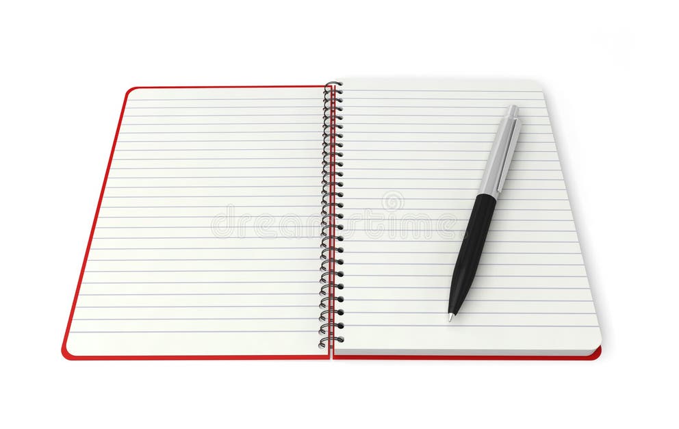 Notebook Rings Spiral Pen Notepad Stock Illustration - Illustration of ...