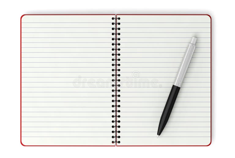 Notebook Rings Spiral Pen Notepad Stock Illustration - Illustration of ...