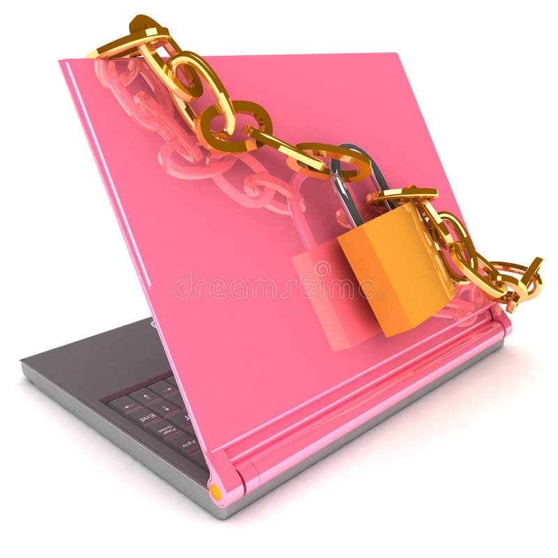 Notebook security stock illustration. Illustration of button - 11378265