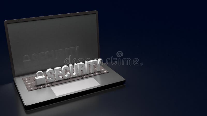 The Notebook and Security Text for Protection Concept 3d Rendering ...