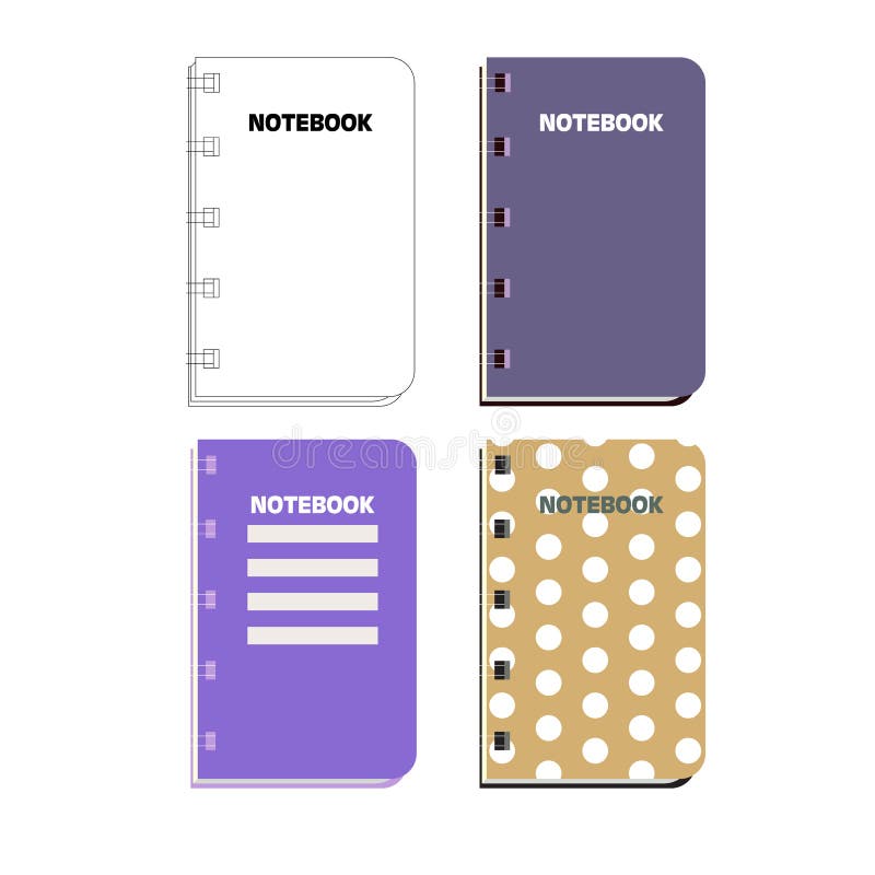Notebook Set Vector Design Isolated White Background.Pattern Notebook ...