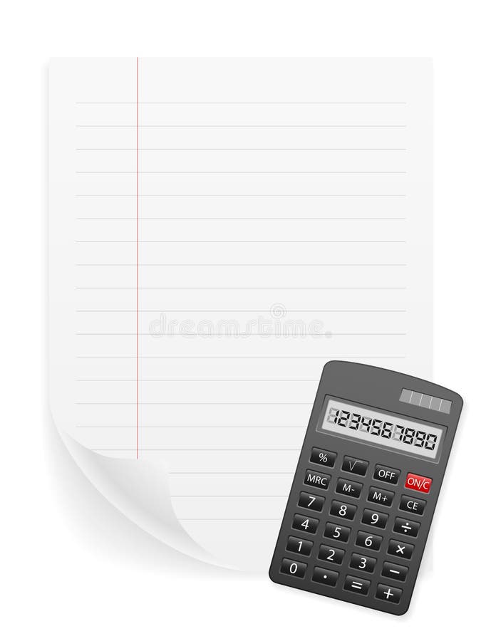 Notebook Sheet Calculator Stock Illustrations – 679 Notebook Sheet ...