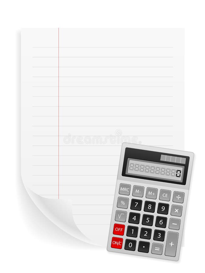 Notebook Sheet Calculator Stock Illustrations – 679 Notebook Sheet ...