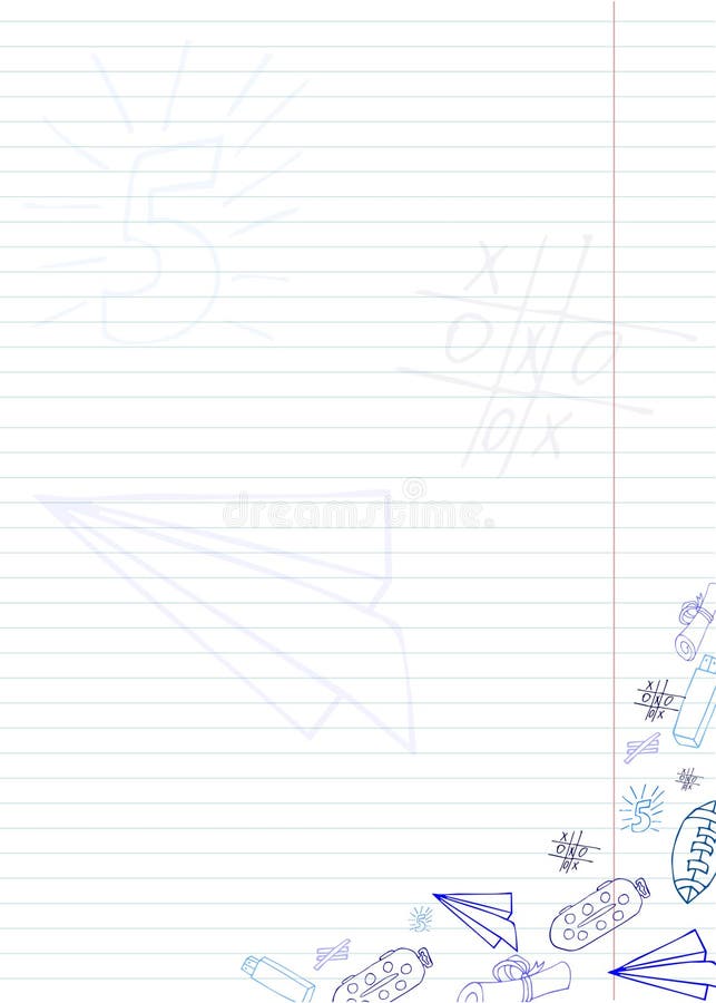 Notebook Sheet with Design for Notes Stock Vector - Illustration of ...