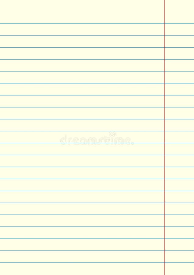 Lined paper red margin stock illustration. Illustration of text - 15224050