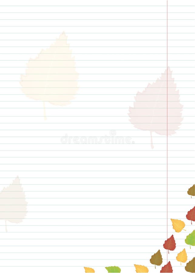 Notebook Sheet for Notes with Plant Design Stock Vector - Illustration ...