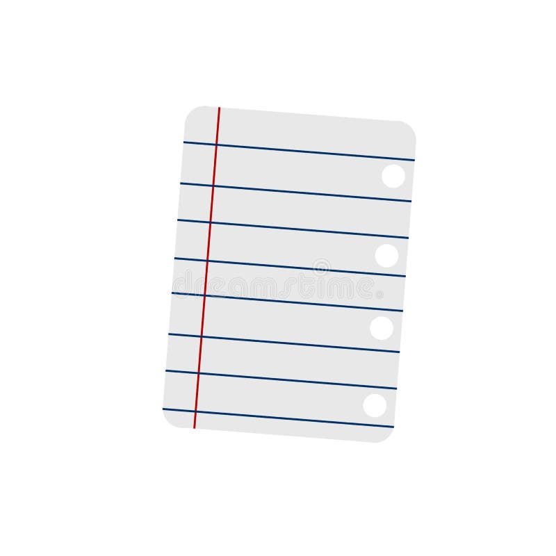 Notebook Sheet. White Blank Page. Paper List from Notepad Stock Vector ...