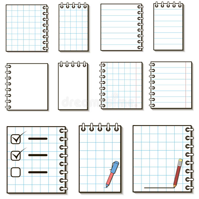 Notebook Sheets with Spring Stock Vector - Illustration of label ...