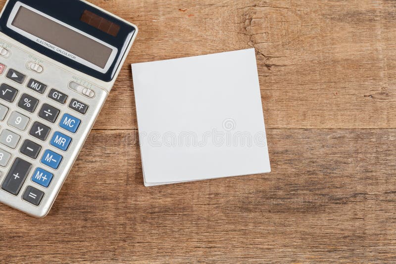 Notebook Showing Empty Page and Calculator Stock Image - Image of ...