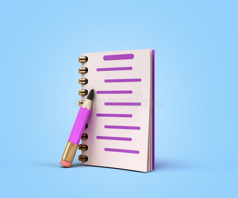 Notebook Simple Icon 3d Render on Blue Gradient Stock Illustration ...