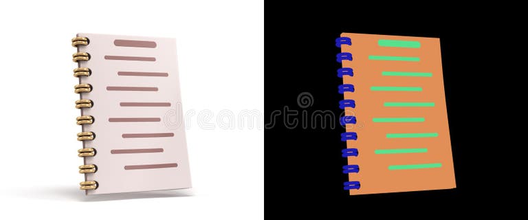 Notebook Simple Icon 3d Render on White with Alpha Stock Illustration ...