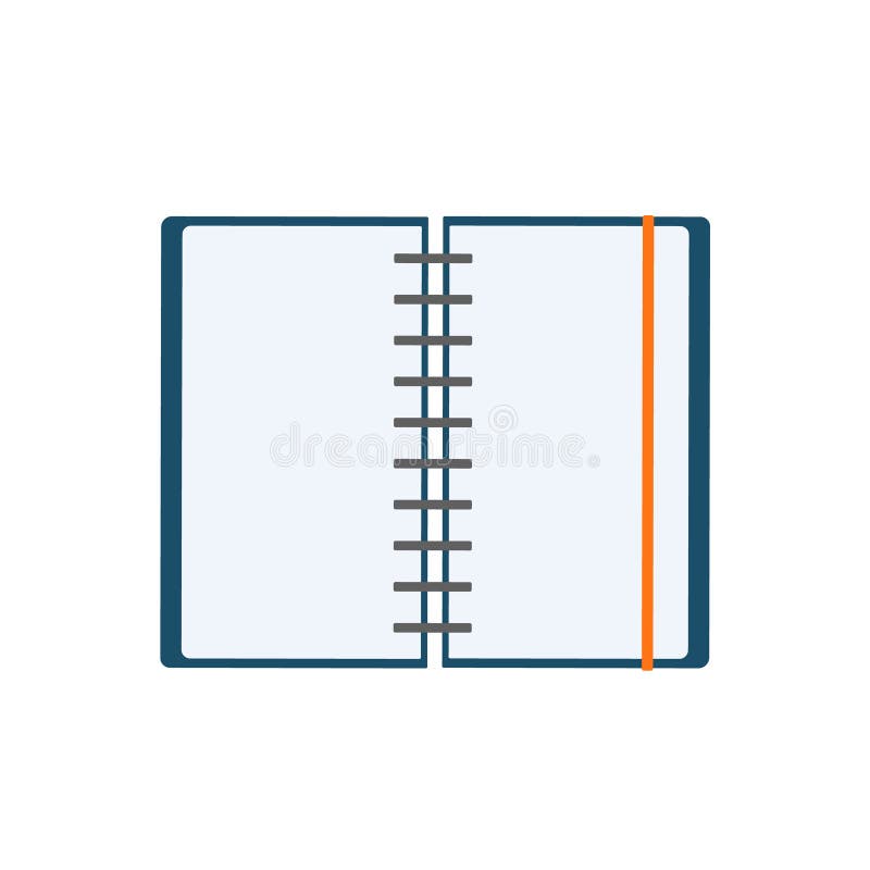Notebook With Spiral Binder. Vector Icon Stock Vector - Illustration of ...