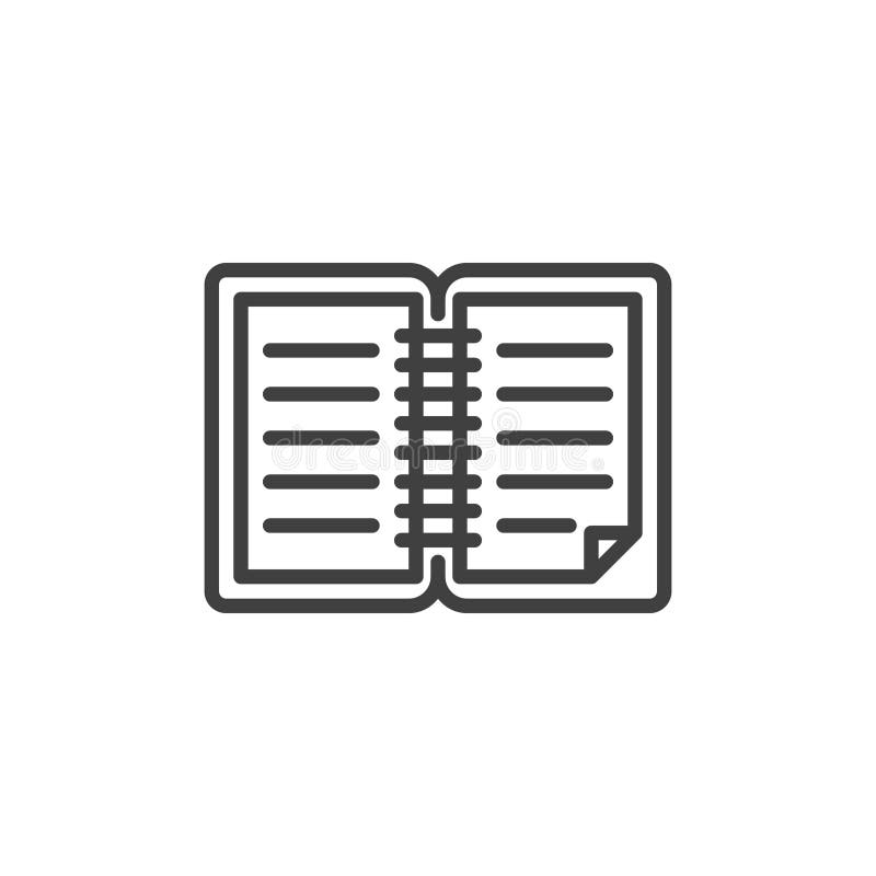 Notebook Spiral Binding Line Icon Stock Illustration - Illustration of ...
