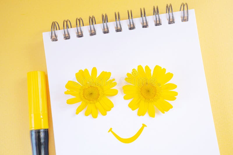 Notebook on a Spiral. Creative Concept of a Smiley Face Stock Image ...