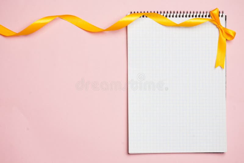 Notebook and Spring Decorations Isolated on Pink Stock Photo - Image of ...