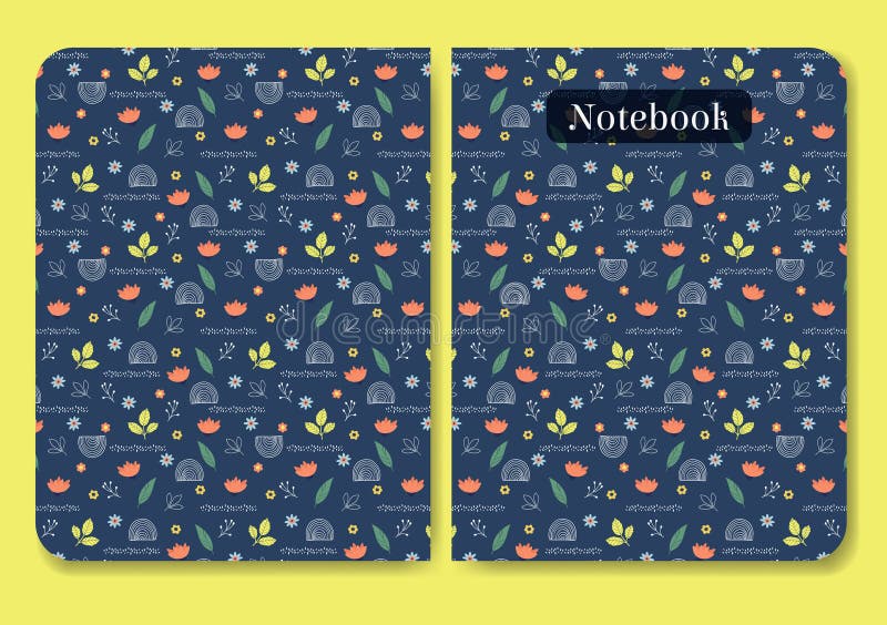 Notebook with Springtime Pattern. Cover Page Design Aesthetic Flourish ...