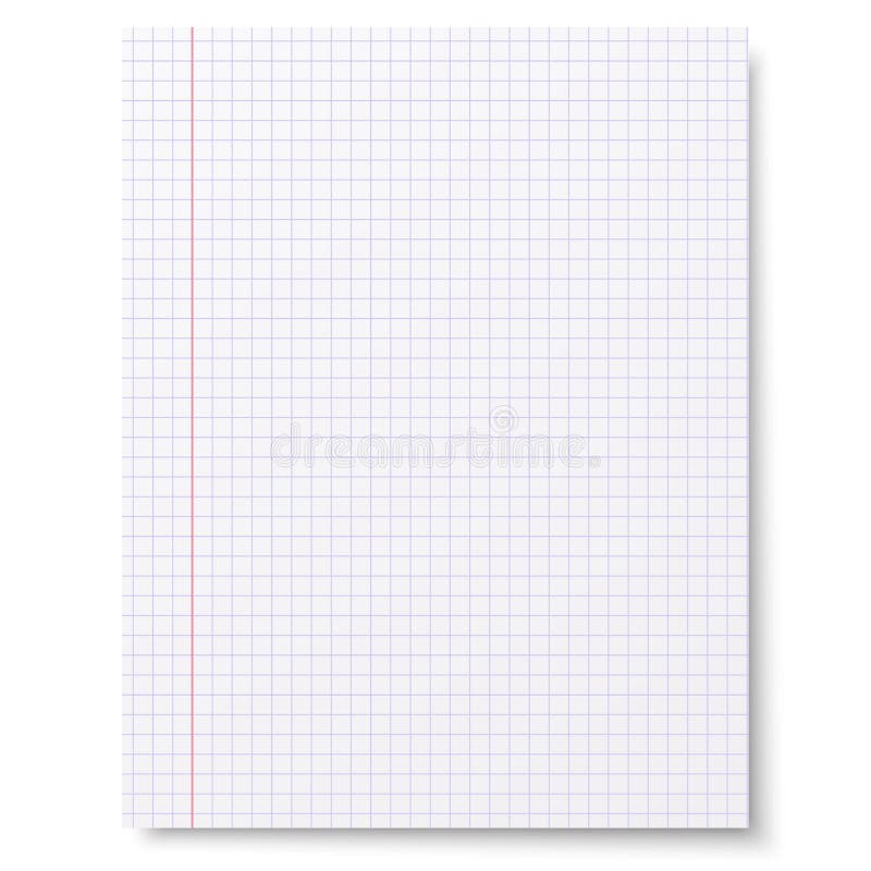 Notebook Squared Paper Background Placed on White Stock Vector ...