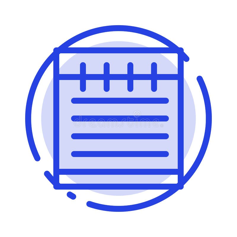 Notebook, Study Education, School Blue Dotted Line Line Icon Stock ...