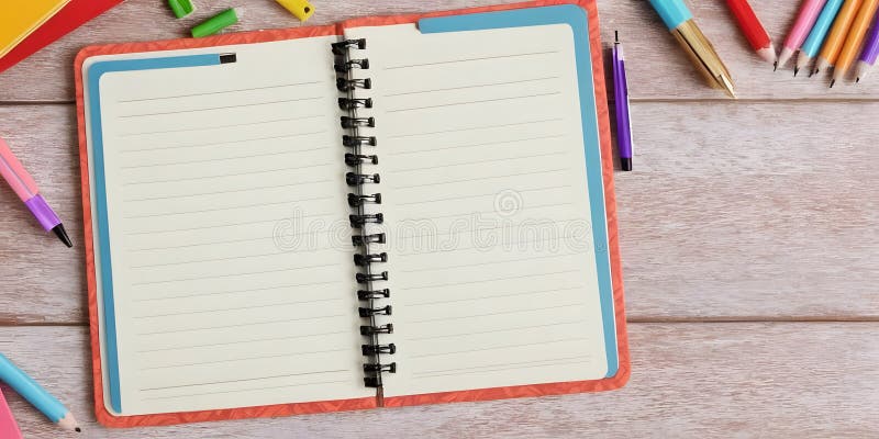 Notebook-style Decorative School Frame with Spiral Binding and Doodle ...