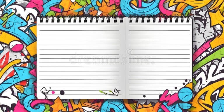 Notebook-style Decorative School Frame with Spiral Binding and Doodle ...