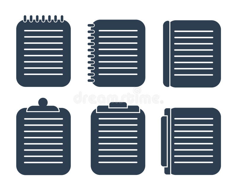 Notebook-Symbole Vector-Illustration Stock Abbildung - Illustration von ...