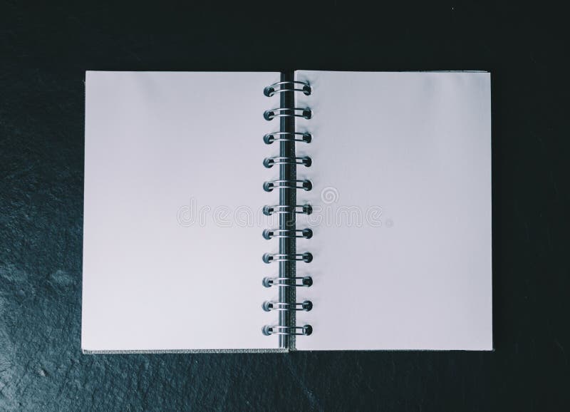 Notebook on Table stock photo. Image of label, design - 92659516
