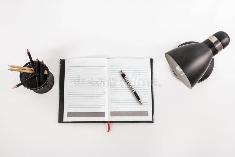 Notebook on the table. stock image. Image of black, imagery - 102241007