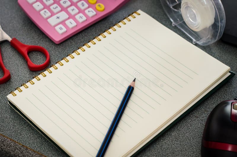 Notebook on Table,Still Life Stock Image - Image of lecture, stationery ...