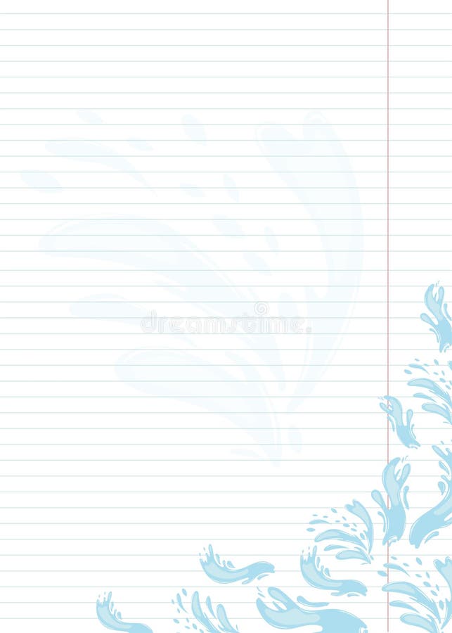 Notebook Template with Drops and Splashes of Water Stock Illustration ...