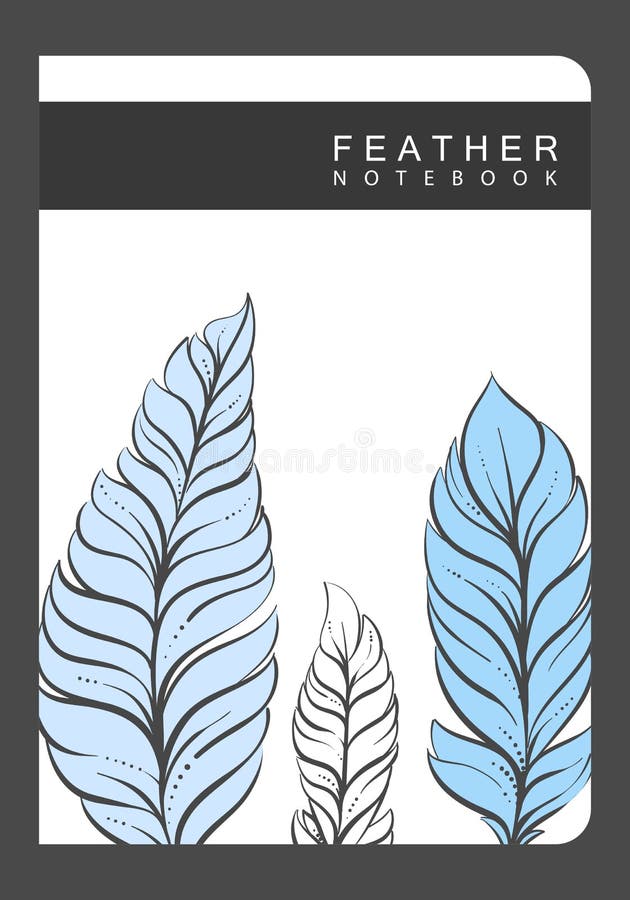 Notebook Template with Feathers Stock Vector - Illustration of graphic ...