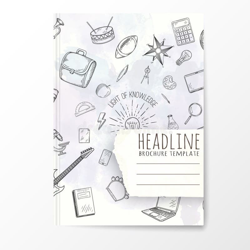 Notebook Template with Hand Drawn Education Doodles Stock Vector ...