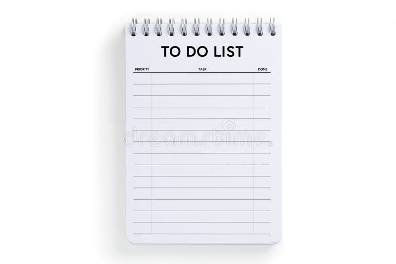 Notebook with a Template for a To Do List Stock Image - Image of ...