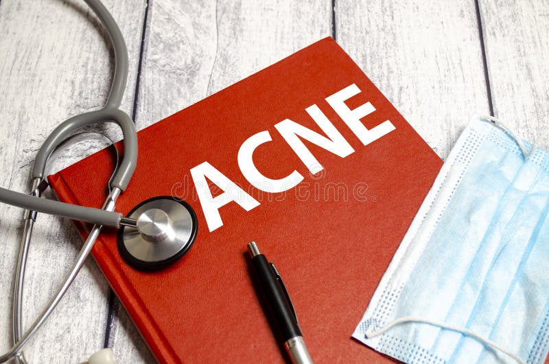 Notebook with Text ACNE with Pen and Stethoscope and Mask Stock Photo ...