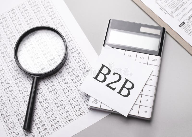 Notebook with Text B2b Sheet of White Paper for Notes, Calculator ...