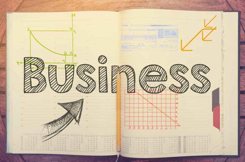 Notebook with Text Inside Business on Table Stock Photo - Image of ...