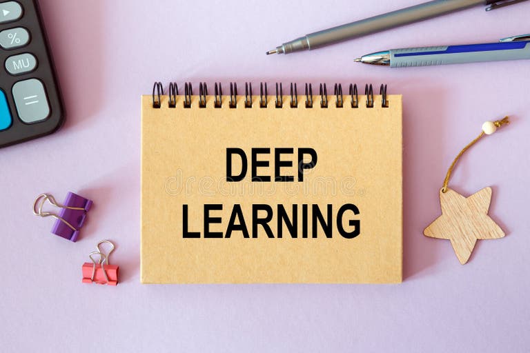 Notebook with Text Deep Learning Near Office Supplies Stock Photo ...