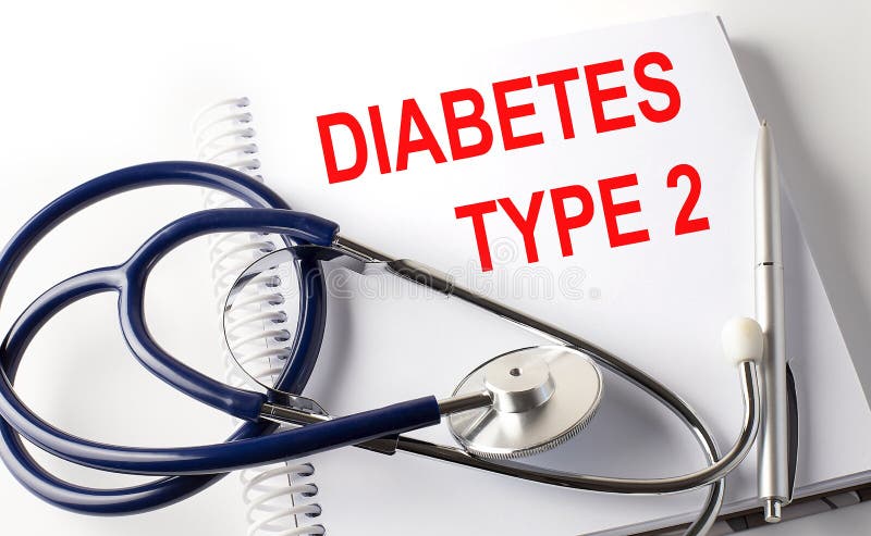 Notebook with Text DIABETES TYPE 2 with Pen and Stethoscope, Medicina ...
