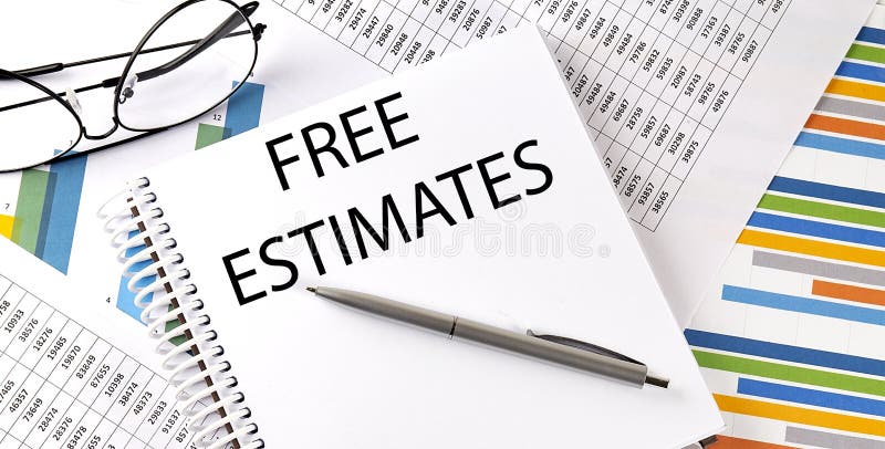 ACCOUNTING ESTIMATE Text on Sticker on Diagram Background Stock Image ...