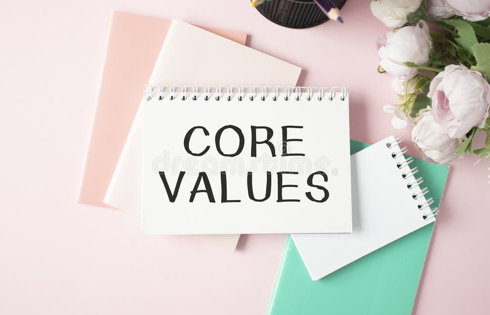 Notebook with Text Inside Core Values on Table Stock Photo - Image of ...